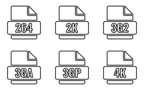 Document File Format Icon Pack Black Outline 50 Svg Icons