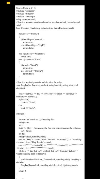 Solved Source Code In C Rinclude Ciostream Include Using