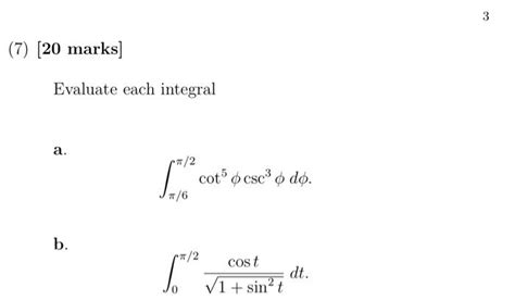 Solved Evaluate Each Integral A Int Pi 6 Pi Chegg Com