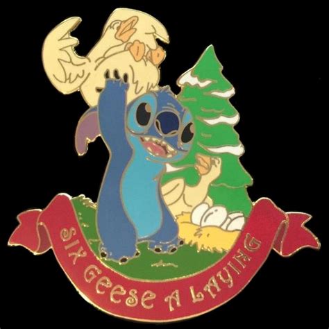 54708 Six Geese A Laying Stitch 12 Days Of Christmas Disney Auctions Disney Pin