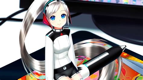 배경 화면 금발의 애니메이션 소녀들 파란 눈 뷰어를보고 차량 은 머리카락 원작자 포니 테일 장난감 기계 1920x1080 Mkmathers