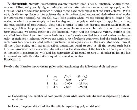 background hermite interpolation exactly matches