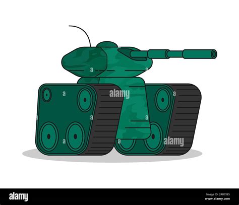 Military Army Track Tank With Camouflage Coloring And Long Barrel For