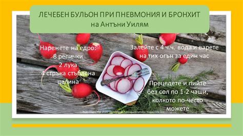 Деси Рачева за Антъни Уилям ЛЕЧЕБЕН БУЛЬОН ПРИ ПНЕВМОНИЯ И БРОНХИТ Понякога буквално под носа