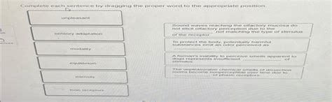 Solved Complete Each Sentence By Dragging The Proper Word To The 1 Answer Transtutors