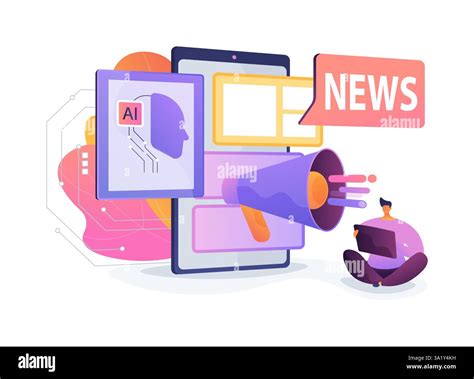 Ai Personalized News Feed Abstract Concept Vector Illustration Stock