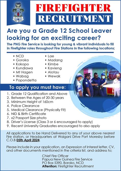 Png Fire Service Recruitment 2024 Application Info
