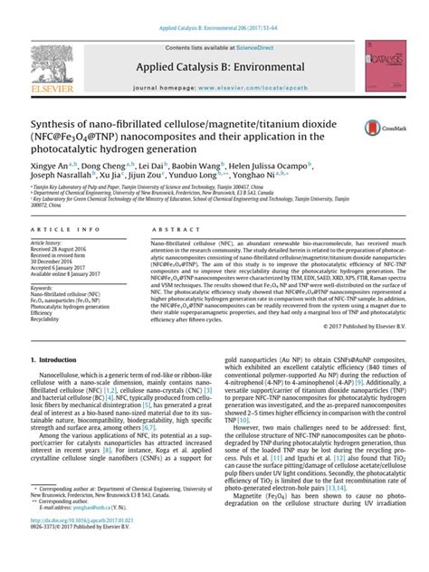 applied catalysis b environmental pdf nanocomposite x ray
