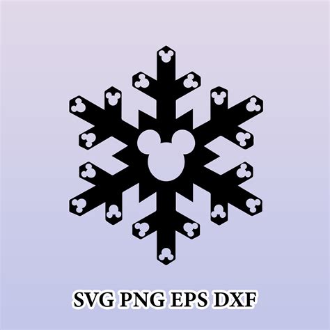 A Clipart Image Of A Mickey Mouse Snowflake With Various File Formats Available 5841789