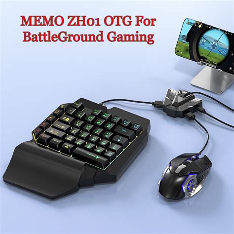 Jual Memo Zh01 Otg Keyboard Gaming Dan Mouse Single Hand Gaming Rgb Keyboard Dan Mouse Converter