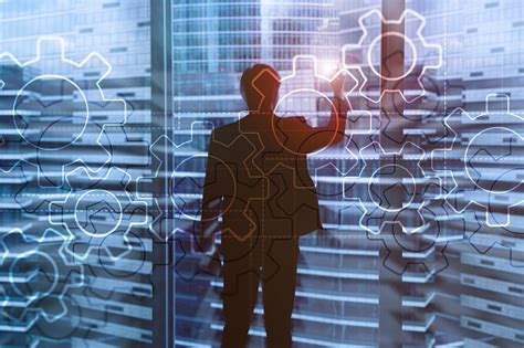 이중 노출 기어 메커니즘 배경 흐리게 비즈니스와 산업 공정 자동화 개념입니다 공학에 대한 스톡 사진 및 기타 이미지 공학 금융 기계 부분 Istock