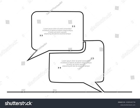 Continuous Line Drawing Rectangular Speech Bubble Stock Vector Royalty Free