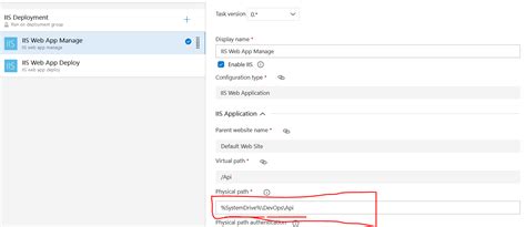 Physical Path Of Iis Web App Manage Azure Devops Stack Overflow