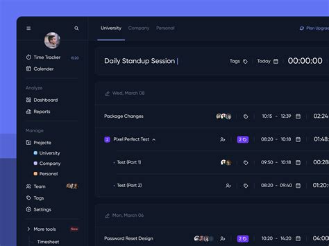 Tima Tracker App Dashboard Dark By Sadegh Parizad For Pela Design On Dribbble