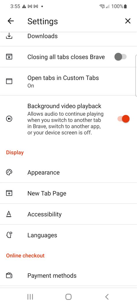 Update Background Video Playback Setting Copy · Issue 26516 · Brave