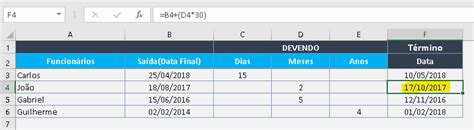 como subtrair e somar datas no excel smart planilhas