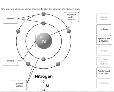SOLVED Use Your Knowledge Of Atomic Structure To Label This Diagram Of A Nitrogen Atom 14