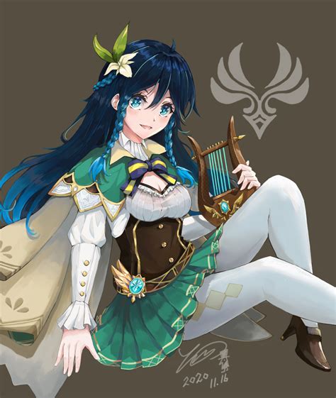 Venti Genshin Impact Genshin Impact Artist Request Highres 1girl