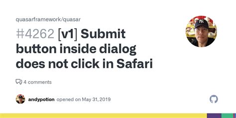 [v1] submit button inside dialog does not click in safari · issue 4262