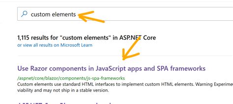 Blazor Custom Elements Documentation Vanished · Issue 47273 · Dotnet
