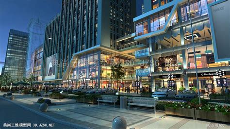 建筑 城市街道 城市夜景照明 街道 广场景观奉化冠城国际广场c33商业街场景 商业广场3dmax模型 商业广场免费下载3dmax模型