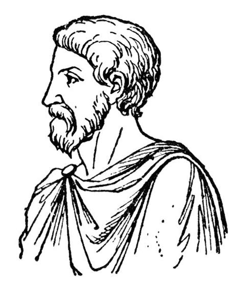 Pythagoras Drawing Pythagoras Ancient Greek Philosopher With Raised