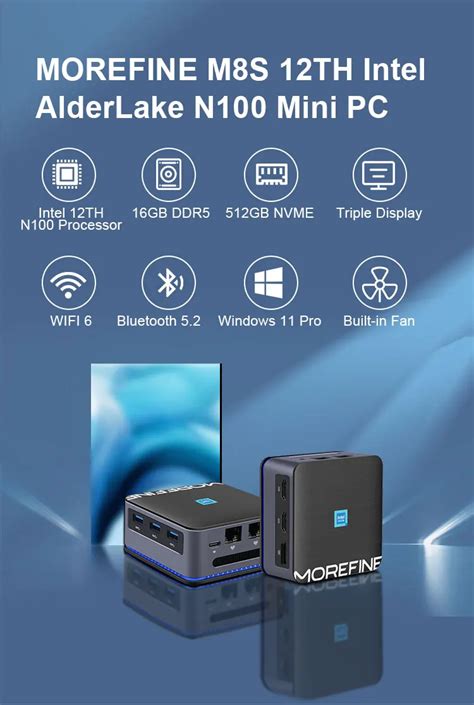 Morefine Intel Th Alderlake N Mini Pc M S G Ddr M Ssd Sata Desktop Minipc Wifi