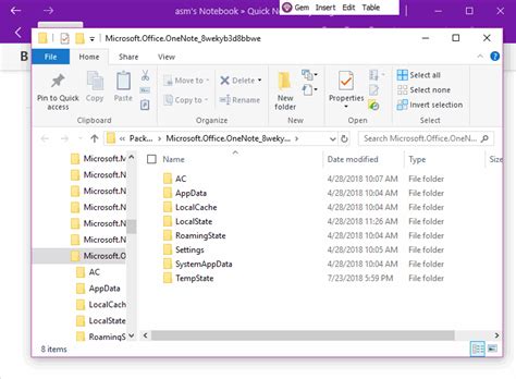 UWP Where Is The Cache Folder Of OneNote For Windows Office OneNote Gem Add Ins
