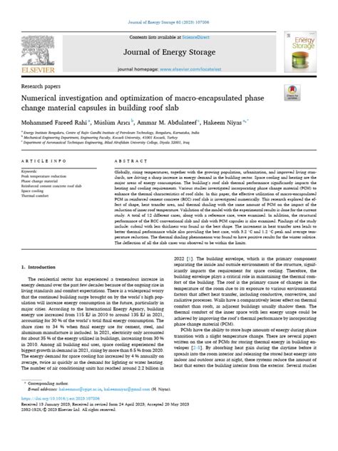 Numerical Investigation And Optimization Of Macro Encapsulated Pcm Capsules In Building Roof