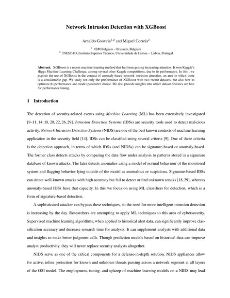 Pdf Network Intrusion Detection With Xgboost