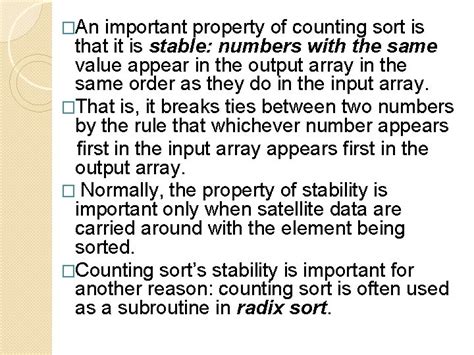 Linear Time Sorting Counting Sort Counting Sort Is