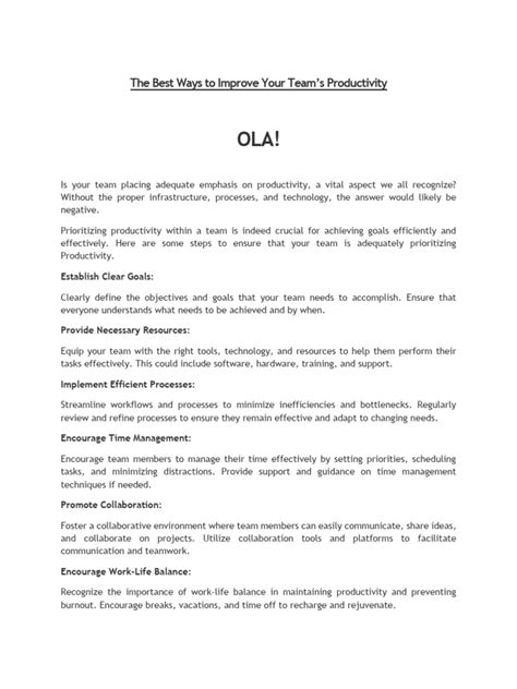 Final The Best Ways To Improve Your Team Download Free Pdf Goal