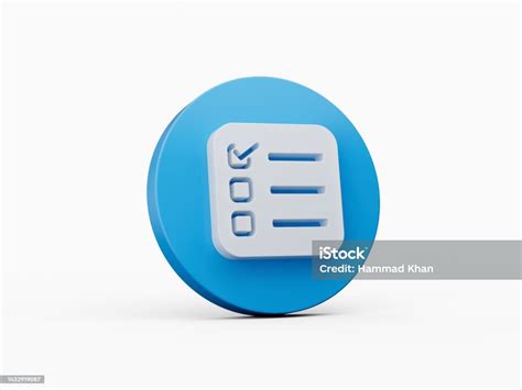 체크리스트 아이콘 흰색 배경에 고립 된 3d 아이소메트릭 파란색 둥근 모양 웹 디자인 그래픽 알림 아이콘 3d 그림 3차원 형태에 대한 스톡 사진 및 기타 이미지 Istock
