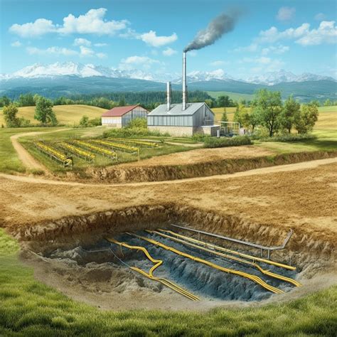 Visual Of A Geothermal Energy System Being Used For Agricultural Heating Or Greenhouse