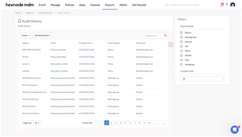 Managing Audit Reports In Hexnode Uem Hexnode Help Center