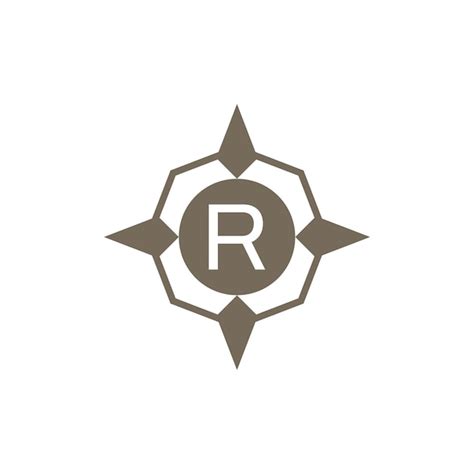 Premium Vector Initial Letter R Ornamental Wind Direction Compass Logo