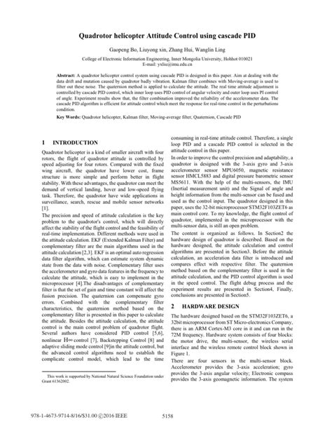 Bo2016quadrotor Helicopter Attitude Control Using Cascade Pid Pdf