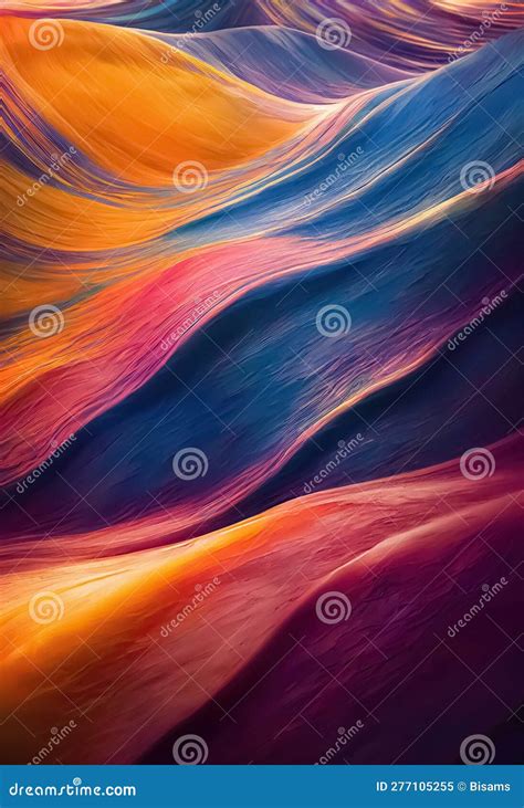 Multicolored Liquid Wavy Dynamic Fluid Abstract Background Undulating Relief 3d Illustration