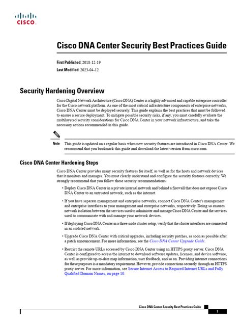 Dnacenter Security Best Practices Guide Pdf Transport Layer