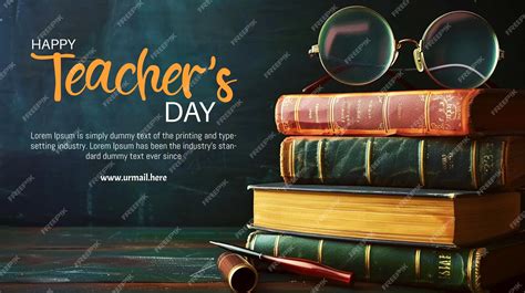 Premium Psd Happy Teachers Day Banner With Creative Composition Of