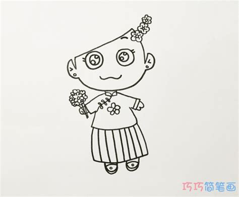 小女孩的画法步骤填色 小女孩简笔画图片 巧巧简笔画