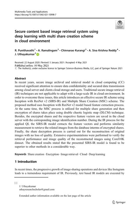 Pdf Secure Content Based Image Retrieval System Using Deep Learning With Multi Share Creation