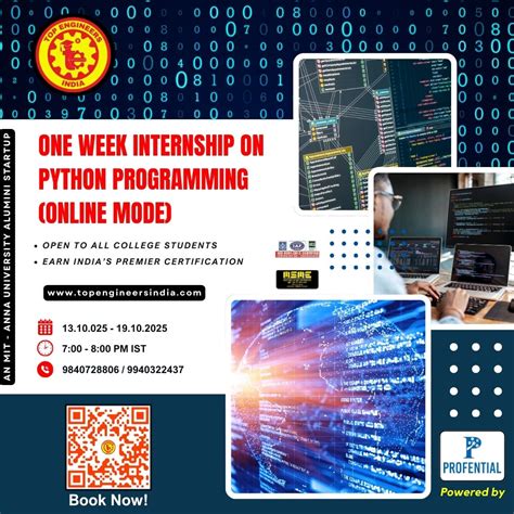 One Week Internship On Python Programming 2025 Top Engineers