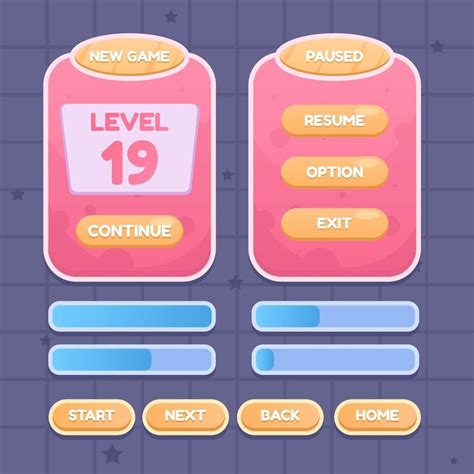 button set designed game user interface gui for video games computers
