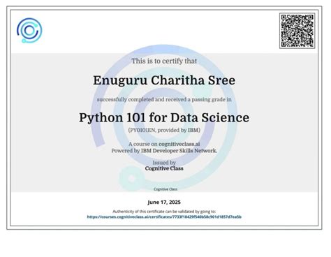🚀 Excited To Share That Ive Completed The Python 101 For Data Science Course By Ibm Offered