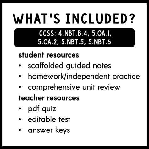 Whole Number Operations Unit 5th Grade Ccss Maneuvering The Middle