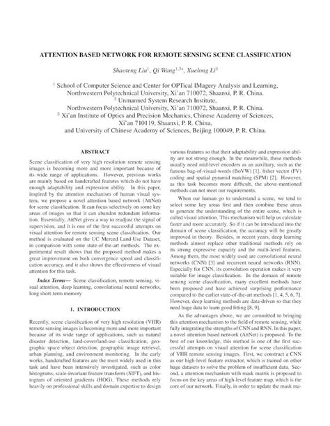 Pdf Attention Based Network For Remote Sensing Scene Classification