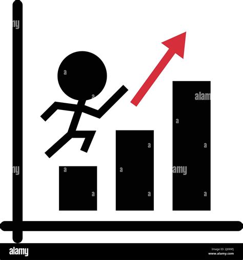 Pictogram Of The Person Who Ascends The Ascending Arrow And The Bar