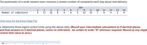 Solved Determine Three Sigma Control Limits Using The Above Chegg Com