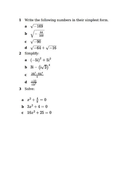 Complex Number Calculation Pdf